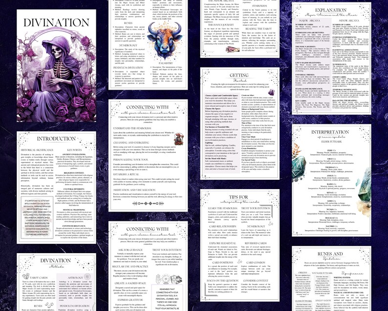 Types of Divination Printable Grimoire Set , Grimoire and Book of ...