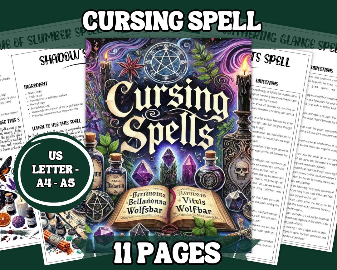 Cursing Spell Pack | 10 Powerful Curses | Digital Witchcraft Grimoire ...
