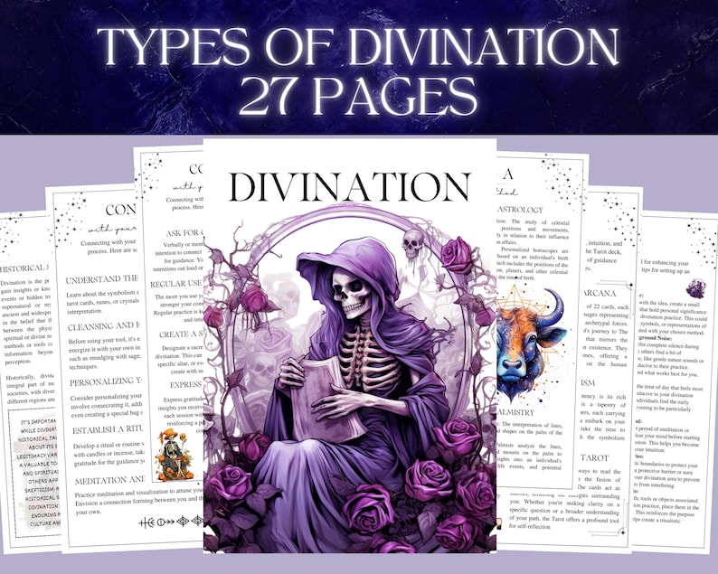 Types of Divination Printable Grimoire Set Grimoire and Book - Etsy
