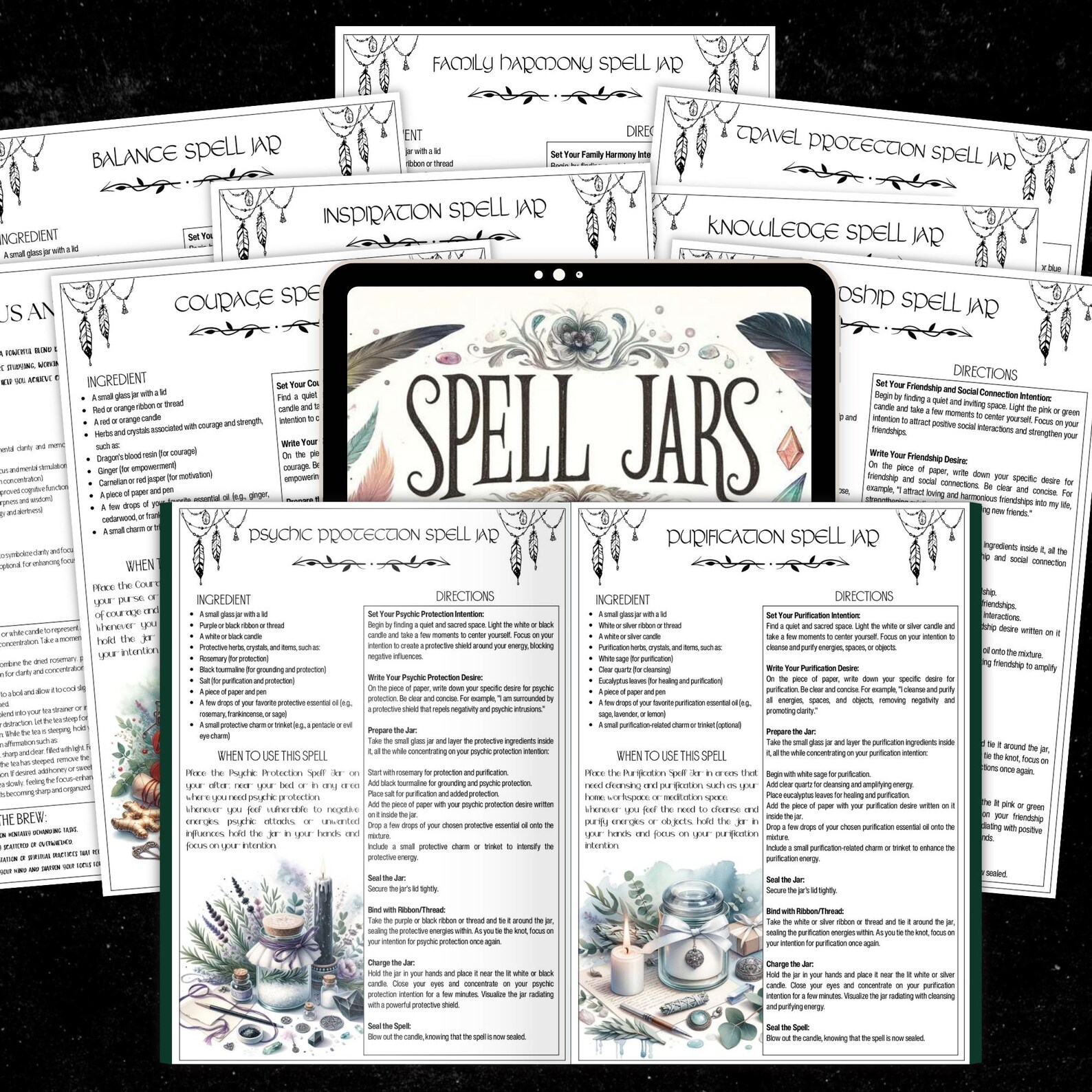 Printable Spell Jar Recipes | Grimoire Pages, Herbal Magic (PDF) - Etsy