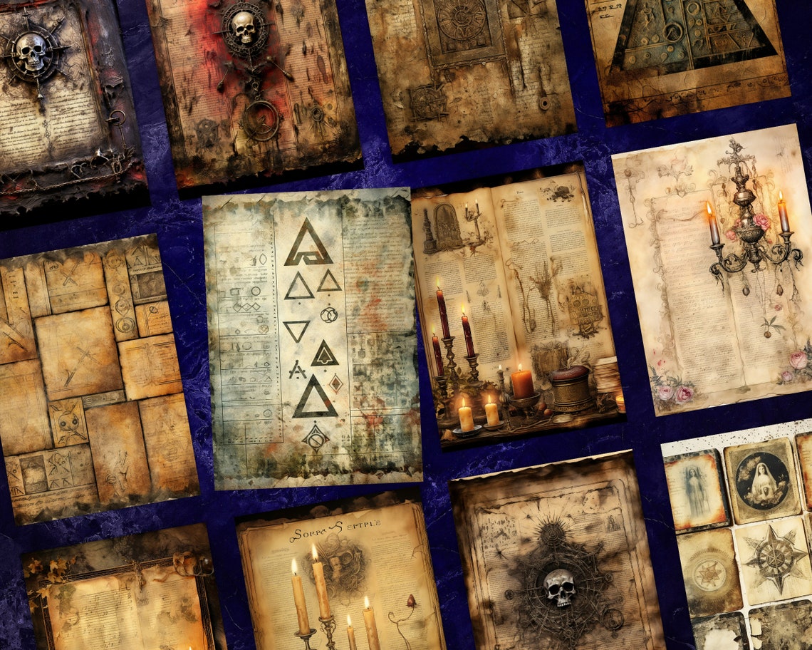 Vintage Mystic Occult Printable Paper Pack 12 Printable PDF Pages ...