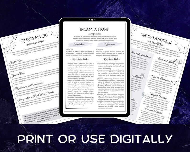 Chaos Magic Grimoire Set 24 Pages, A4 Size , Digital Download , Printable Grimoire and Book of ...