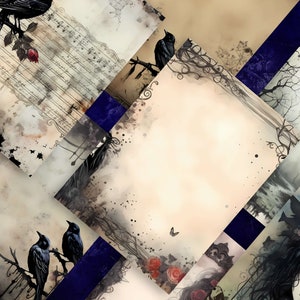 Gothic Theme Printable Paper Pack 12 PDF Pages A4 Size , Digital ...