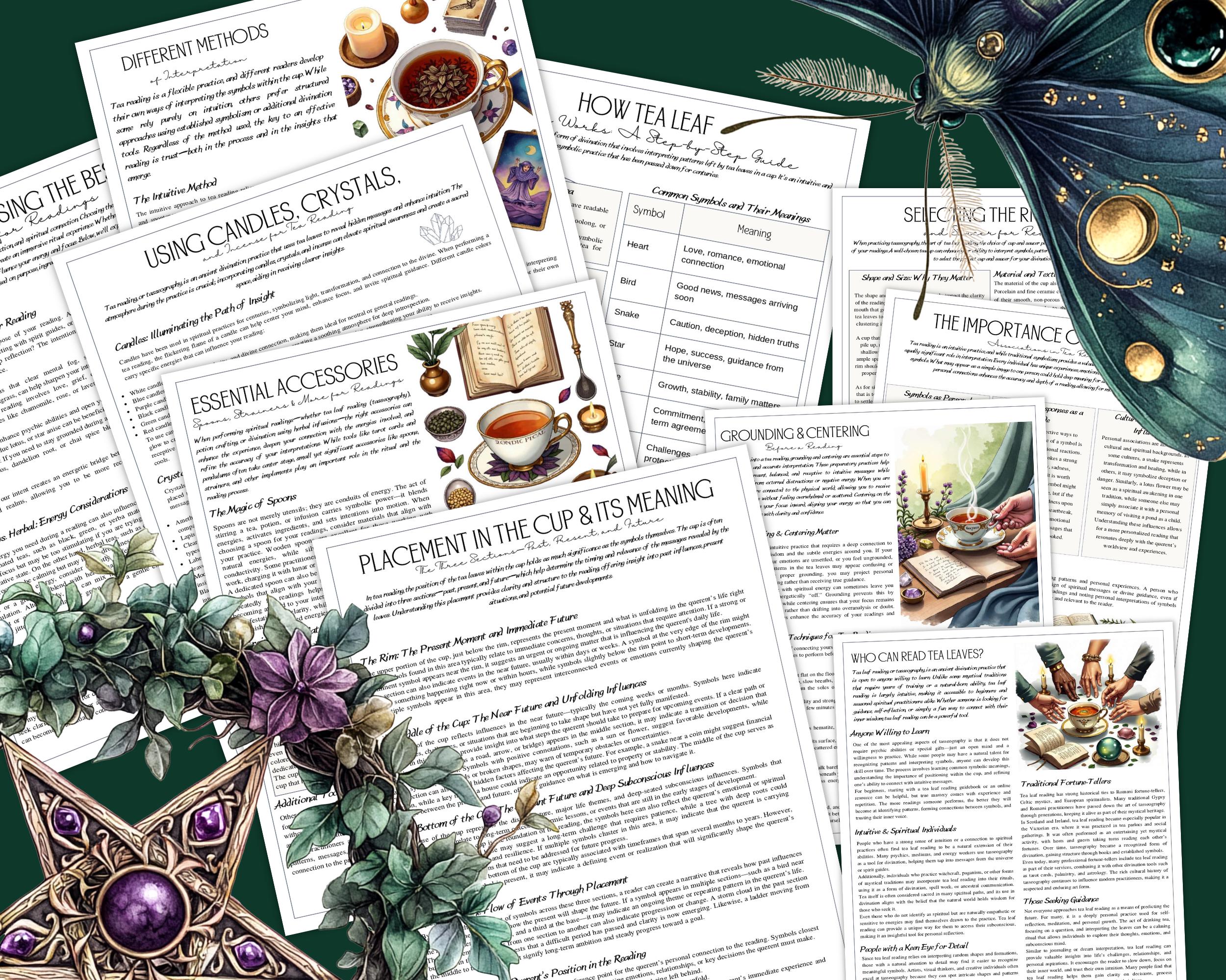 Tea Leaf Reading Guide Printable | Tasseography Symbols (PDF Pattern ...