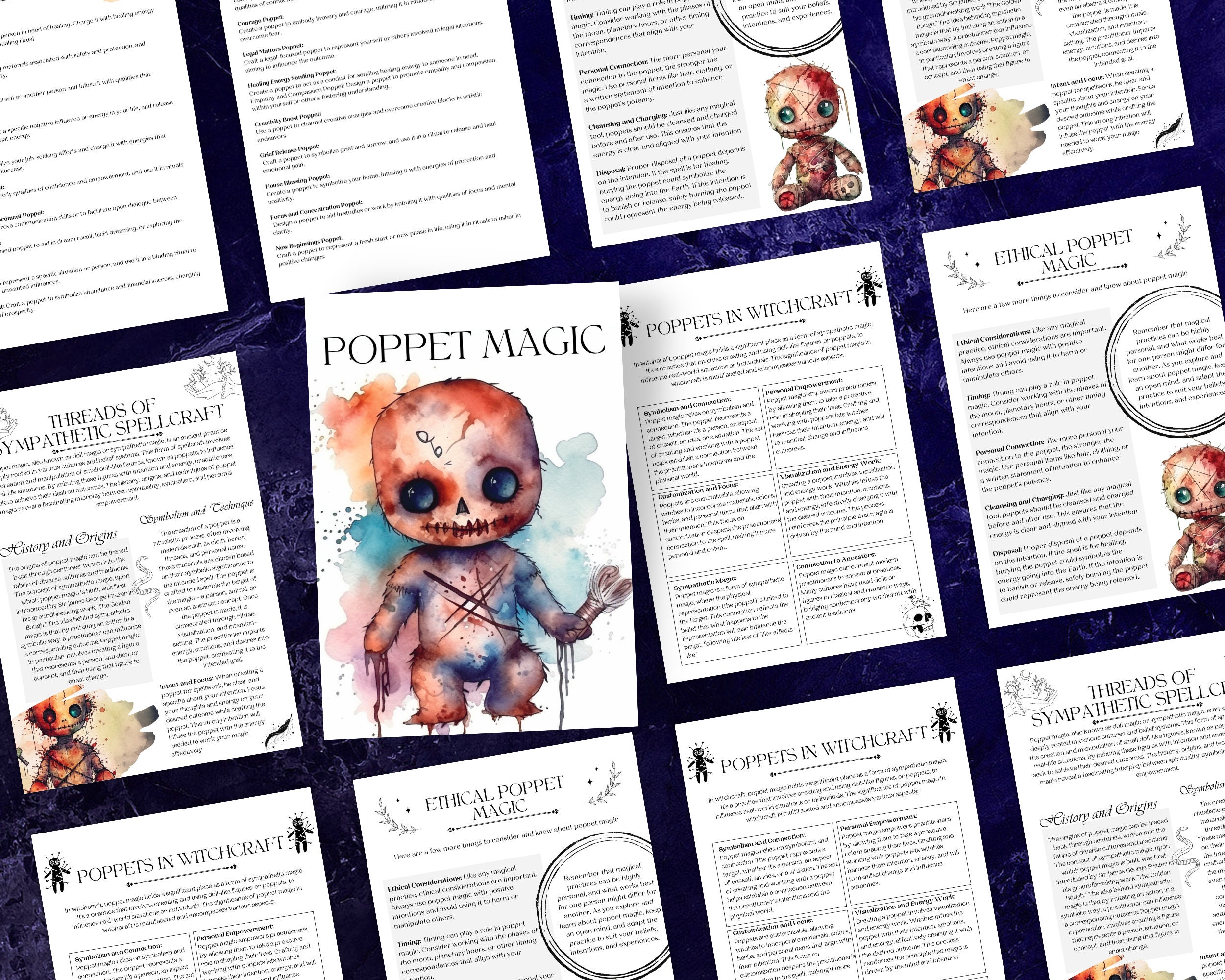 Basics of Poppet Magic and History , Printable Grimoire Pages and Book ...