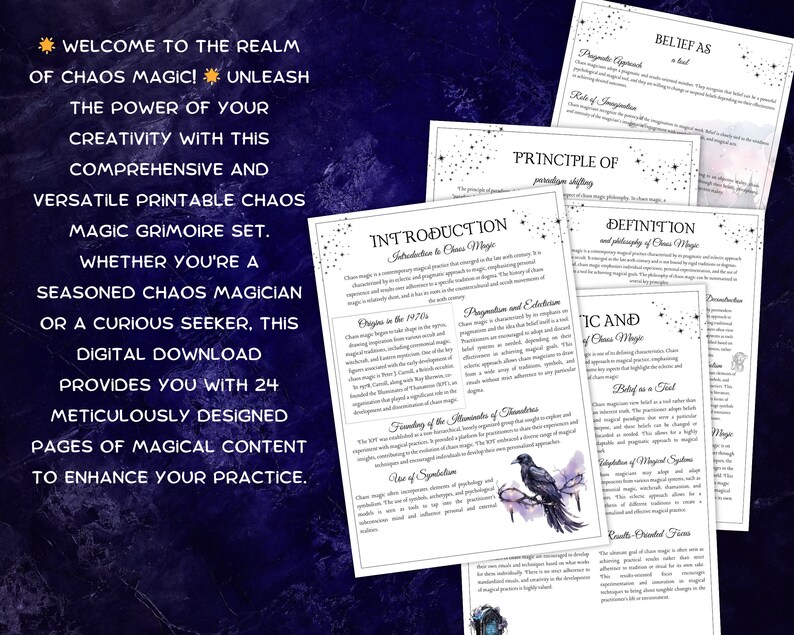 Chaos Magic Grimoire Set 24 Pages, A4 Size , Digital Download ...
