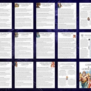 Gods and Goddesses Quick Guide , Printable Grimoire Pages , Learn the Basics of Mythology - Etsy ...