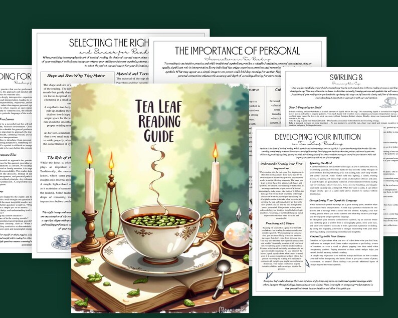Tea Leaf Reading Guide Printable | Tasseography Symbols (PDF Pattern ...
