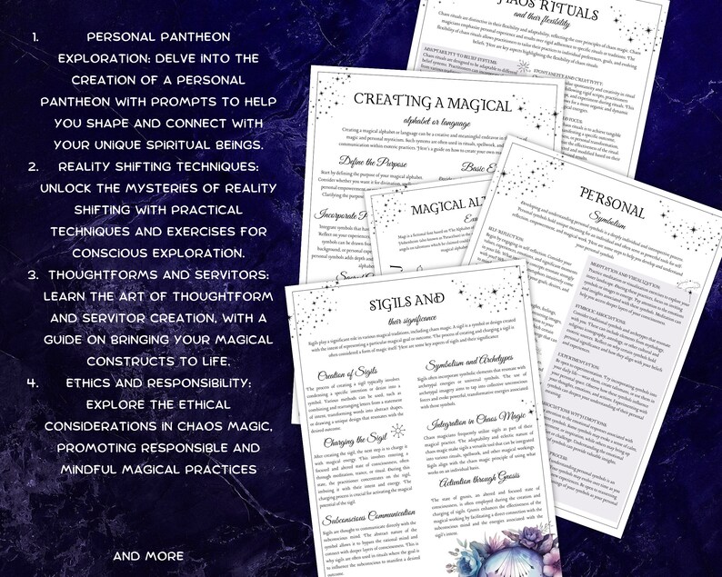 Chaos Magic Grimoire Set 24 Pages, A4 Size , Digital Download , Printable Grimoire and Book of ...