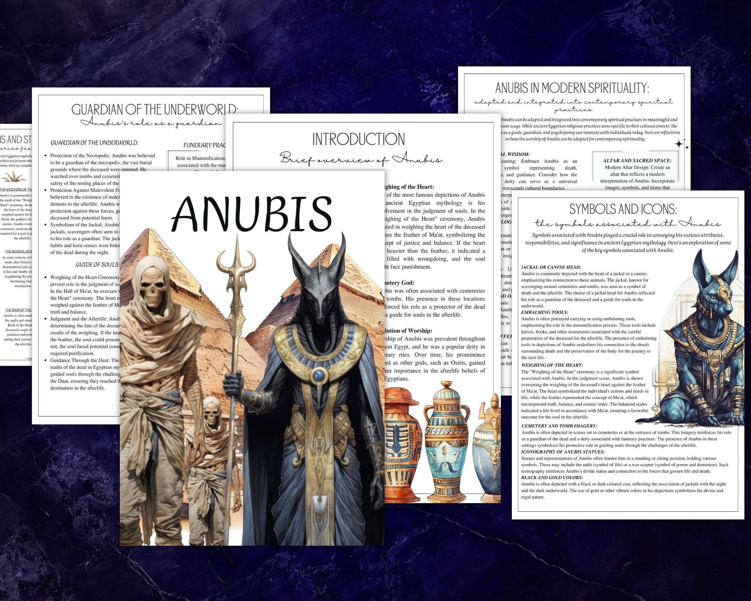 Anubis Worship Guide Printable PDF 20 Pages A4 Size , Printable Grimoire and Book of Shadow ...