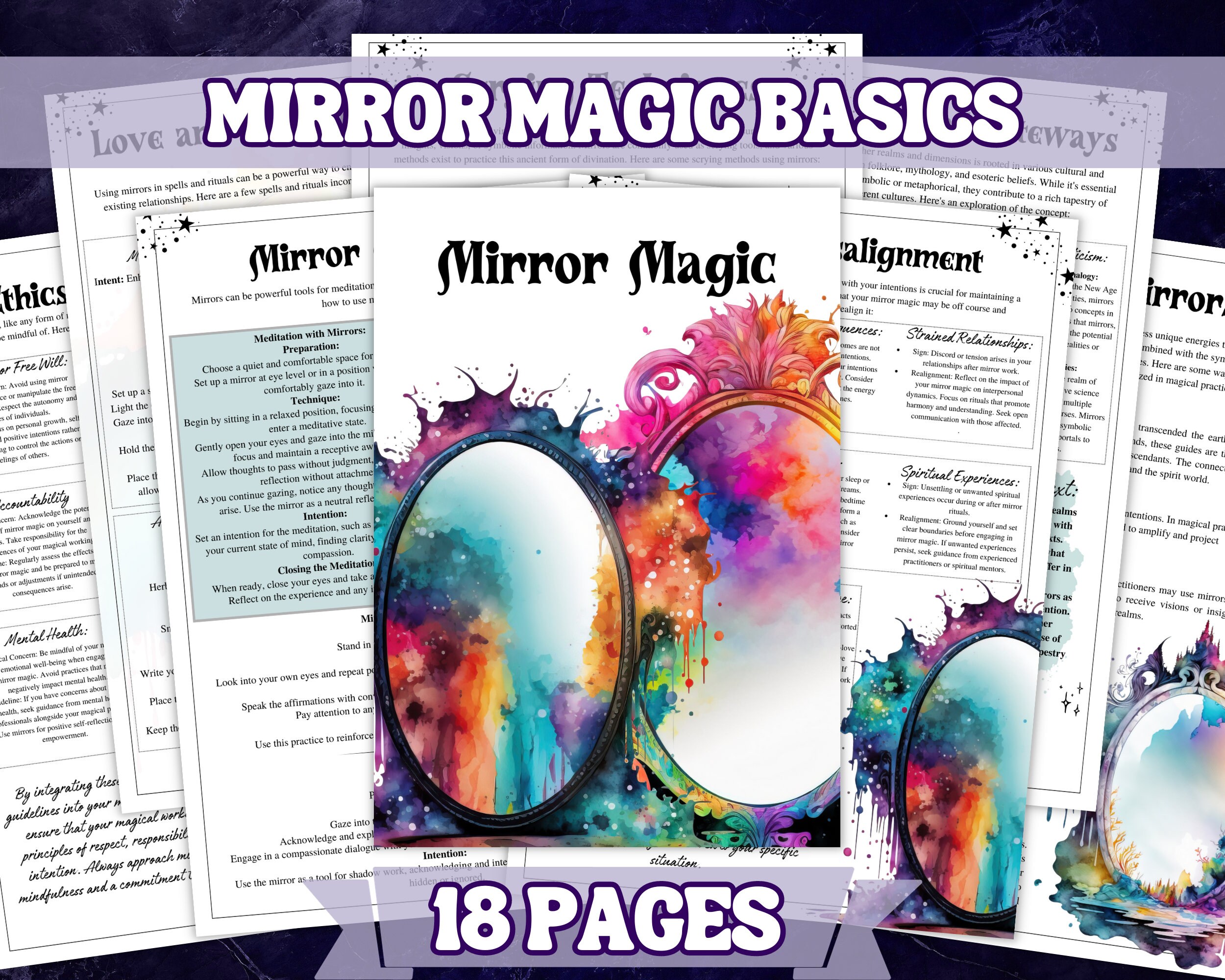 Mirror Magic Basics , Printable Grimoire and Book of Shadow Pages ...