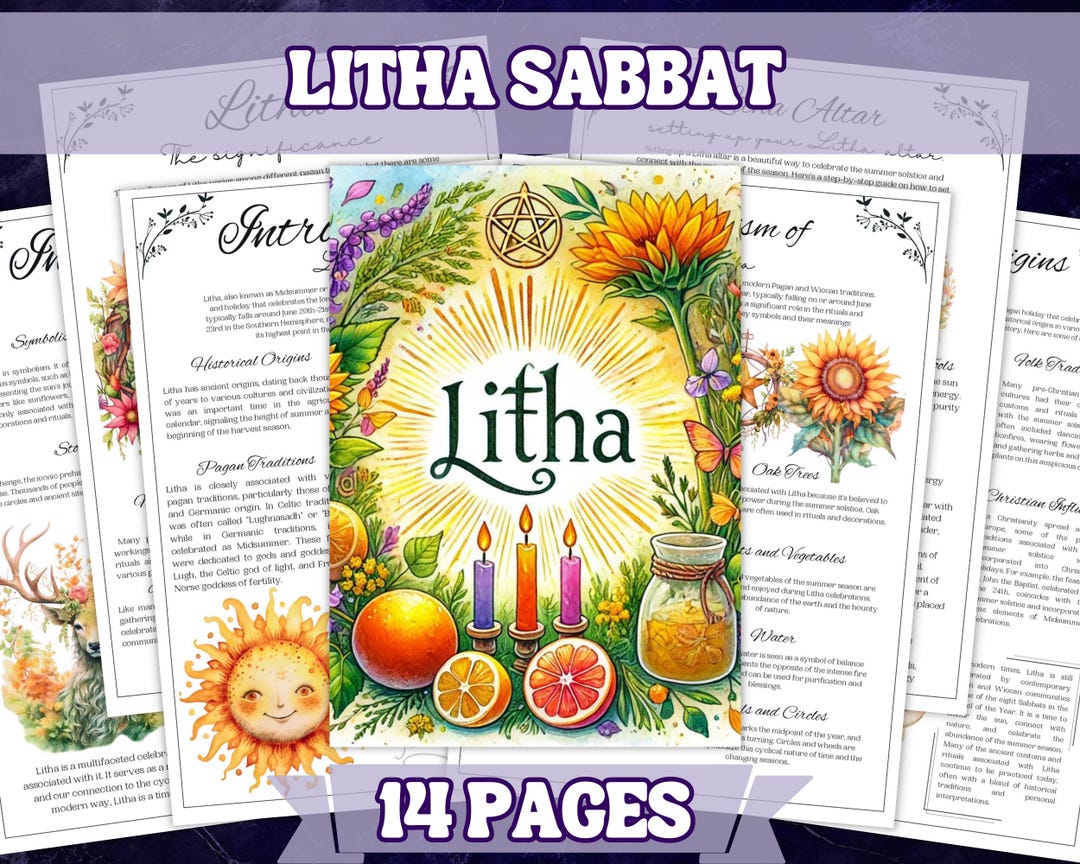 Litha Grimoire Printable Set , 14 Pages A4 Wiccan, Pagan, Witchcraft ...