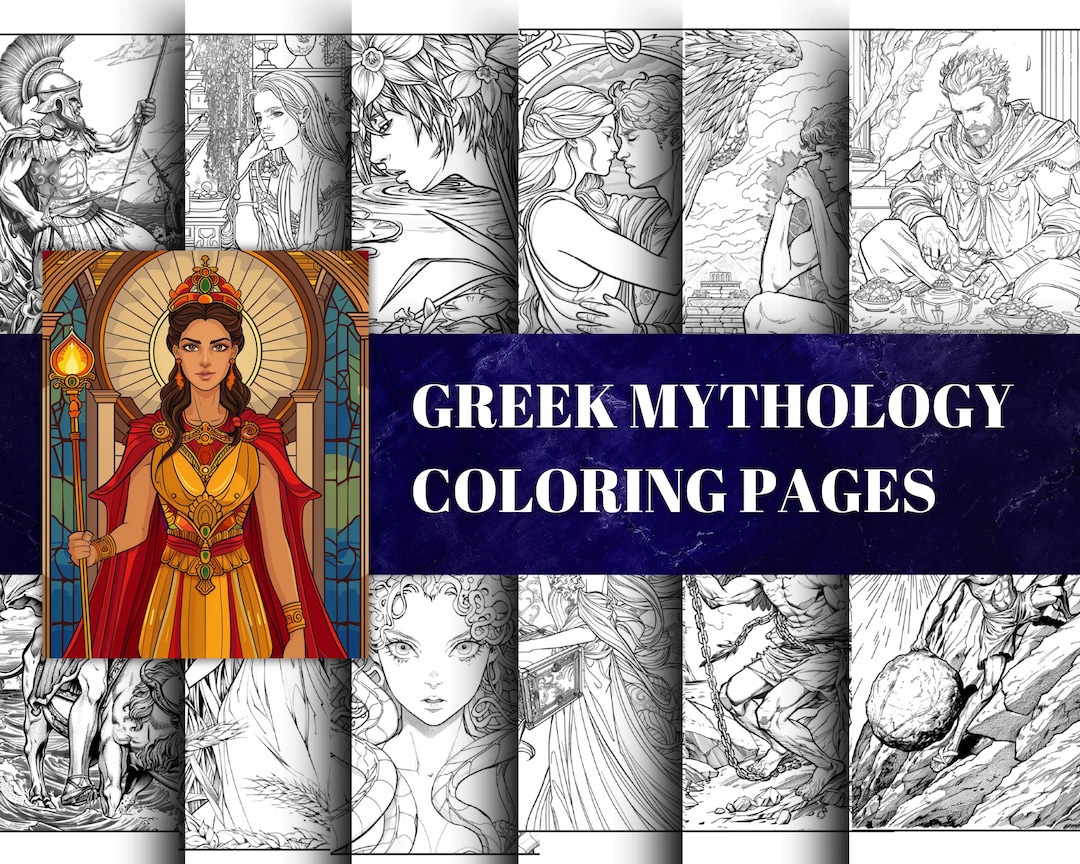 Greek Mythology Coloring Pages 40 A4 Printable Pages Ancient Gods ...