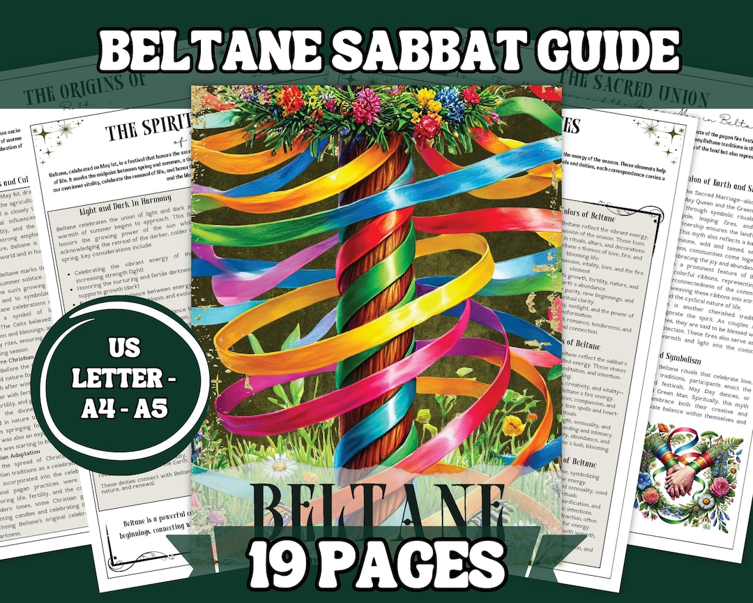 Printable Beltane Guide | 19 Pages of Rituals, Spells, Symbols ...