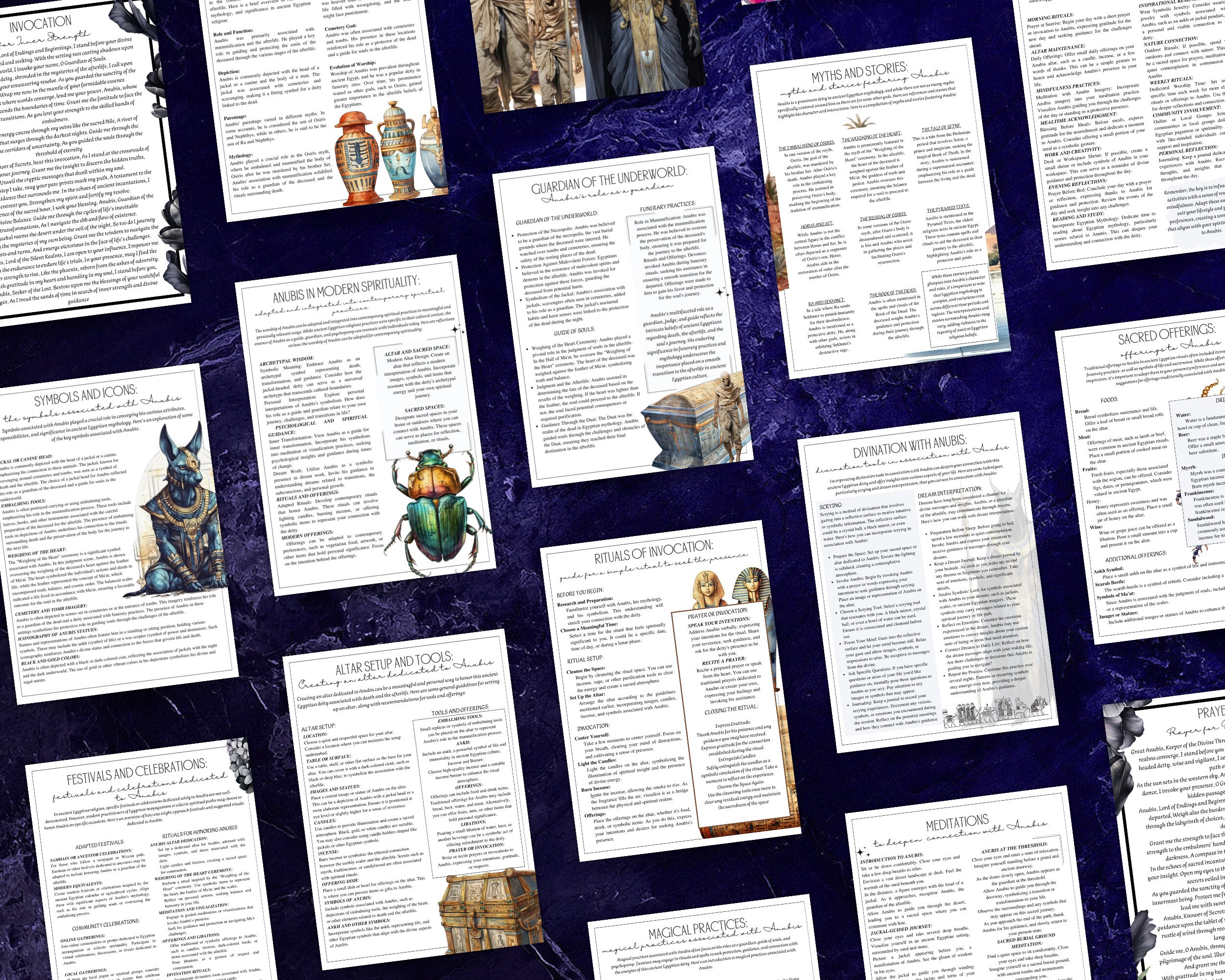 Anubis Worship Guide Printable PDF 20 Pages A4 Size , Printable Grimoire and Book of Shadow ...