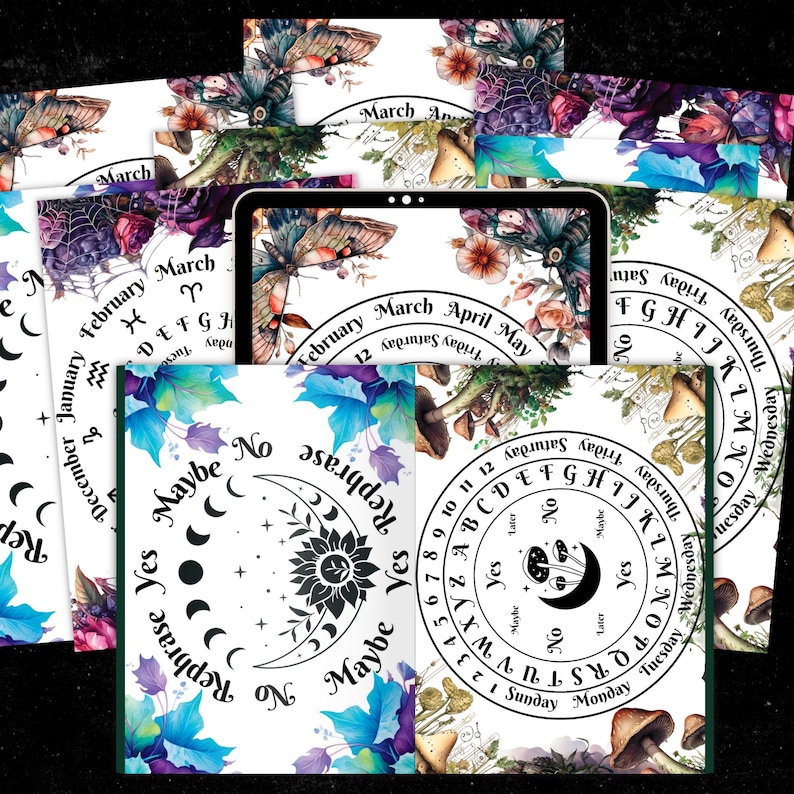 Printable Pendulum Boards | 4 Divination Designs (digital Download PDF ...