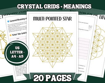 Crystal Grid PDF | 20 Printable Crystal Grids | Sacred Geometry ...