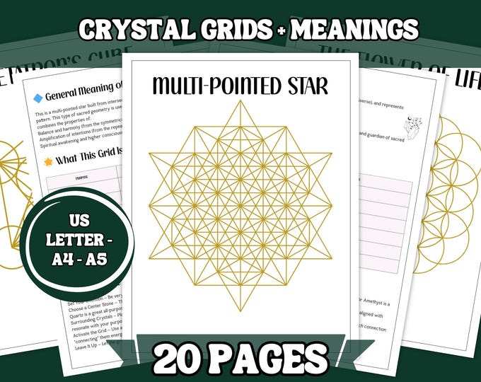 Crystal Grid PDF | 20 Printable Crystal Grids | Sacred Geometry ...