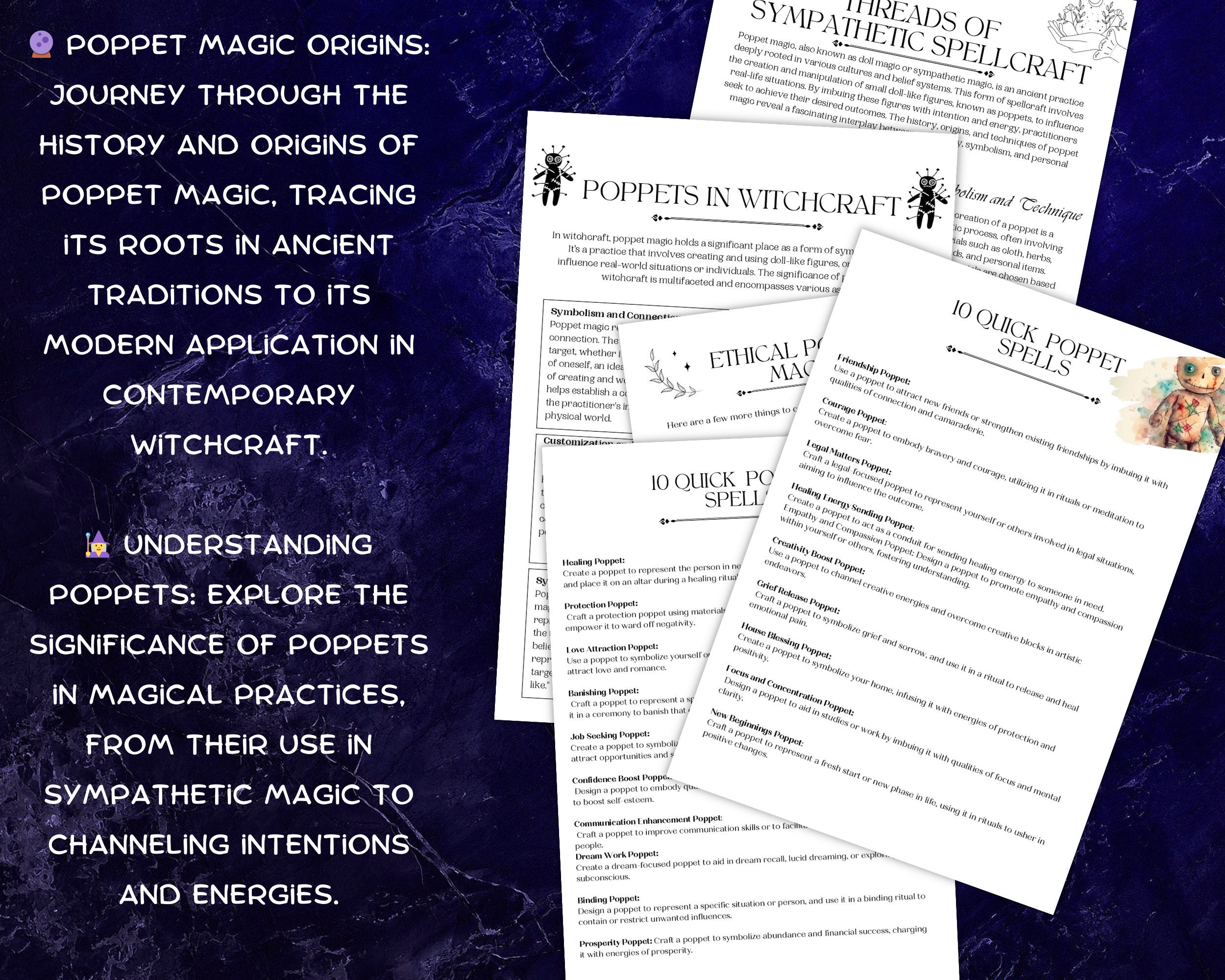 Basics of Poppet Magic and History , Printable Grimoire Pages and Book ...