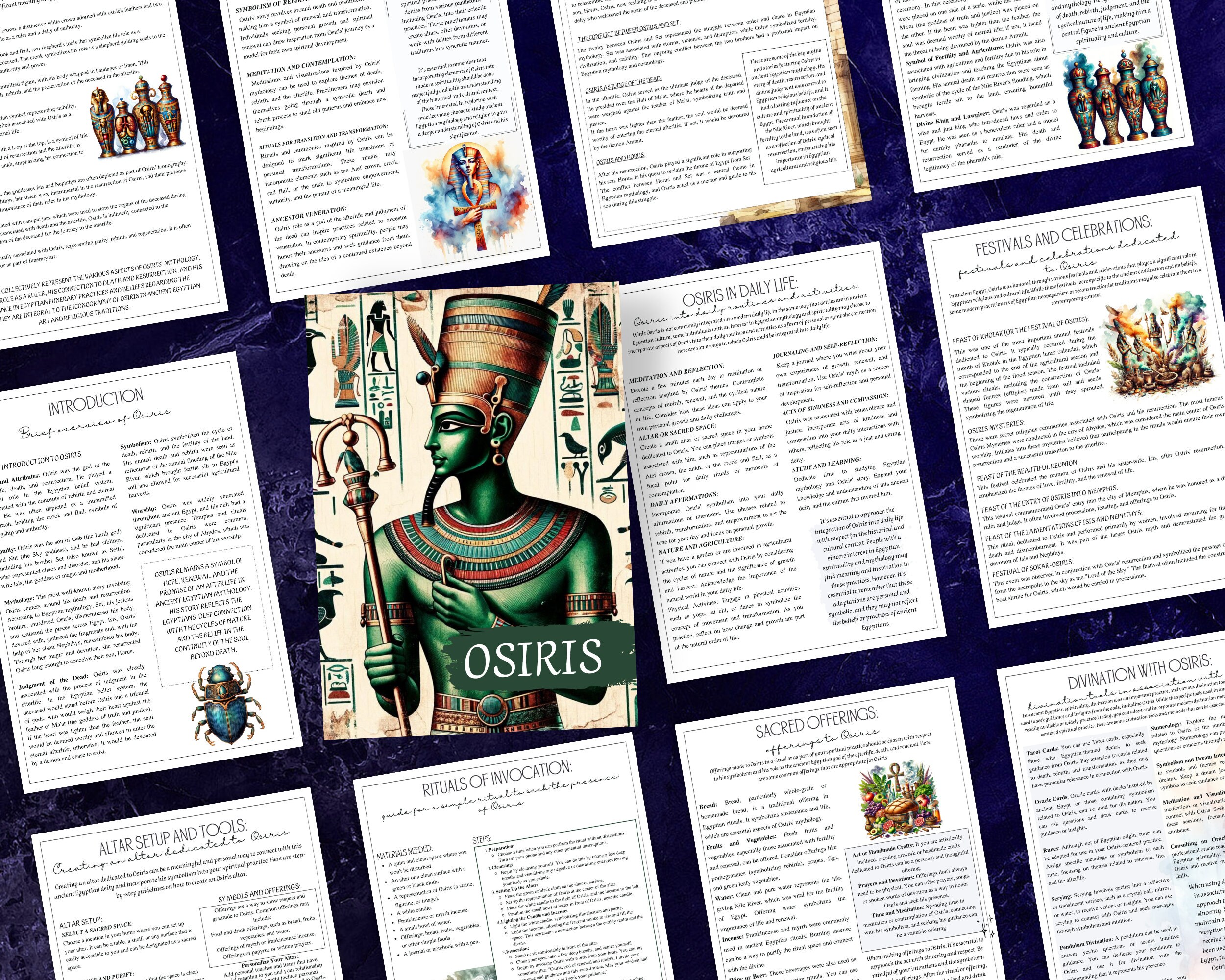 Osiris Worship Guide Printable PDF 20 Pages A4 Size , Printable Grimoire and Book of Shadow ...