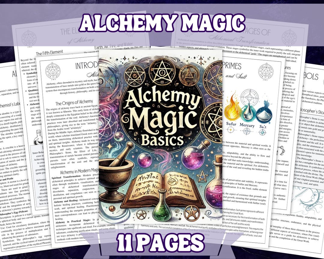Printable Guide to Alchemy Magic | 10 A4 Pages | Basics of Alchemy for Beginners - Etsy