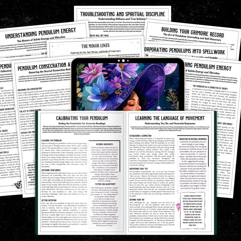 Pendulum Divination Grimoire Pages | Book of Shadows (printable PDF ...