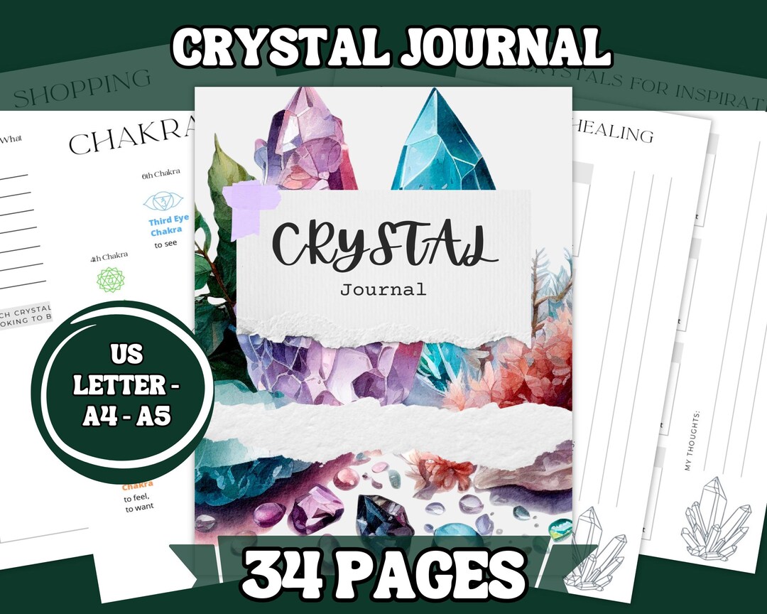 Crystal Journal Printable | Chakra Charts, Grids (34 Page PDF) - Etsy