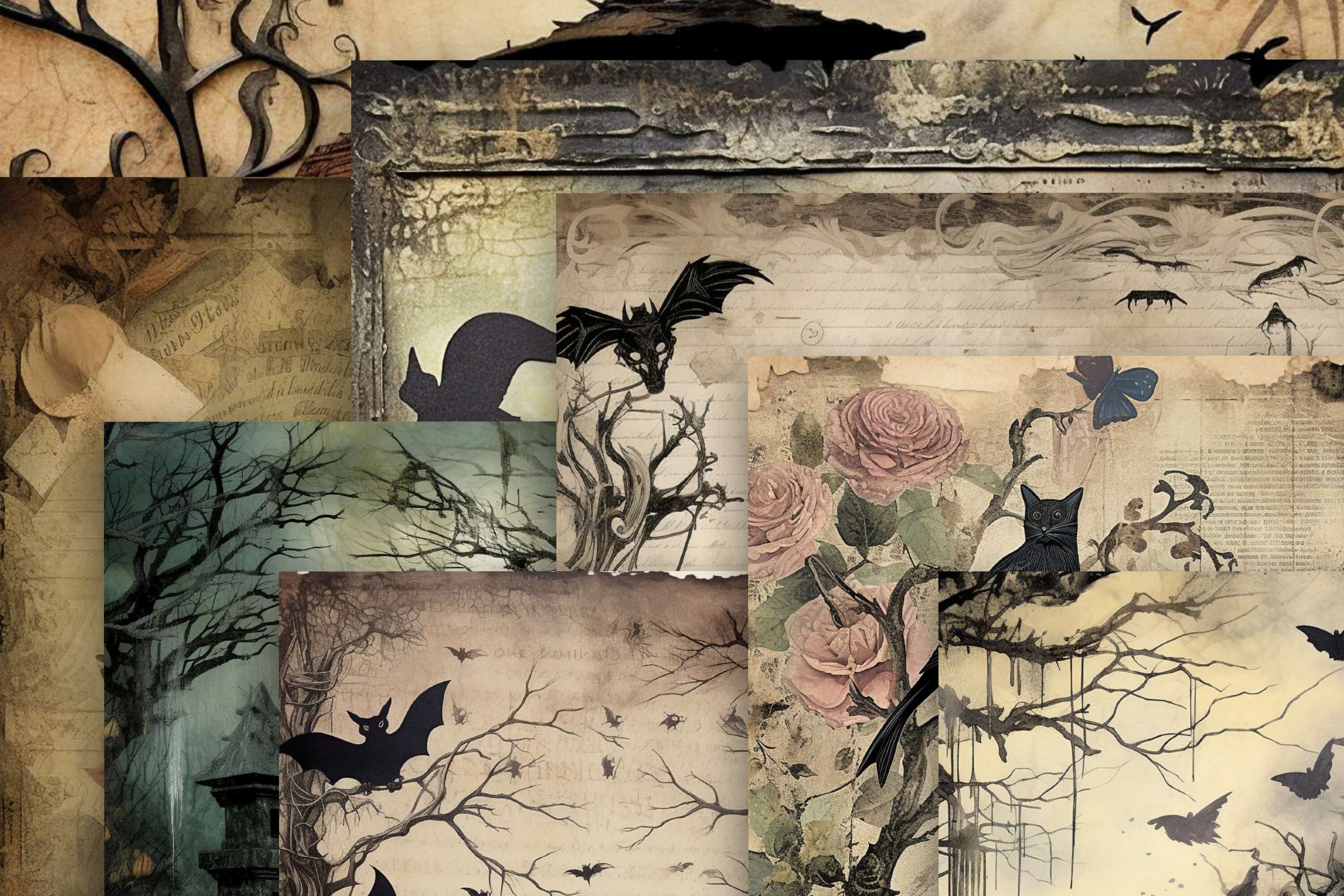 Vintage Mystic Witch Printable Paper Pack 12 PDF Pages A4 Size Instant ...