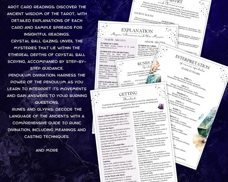 Types of Divination Printable Grimoire Set , Grimoire and Book of Shadow Pages A4 Paper Size - Etsy