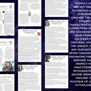 Gods and Goddesses Quick Guide , Printable Grimoire Pages , Learn the Basics of Mythology - Etsy ...