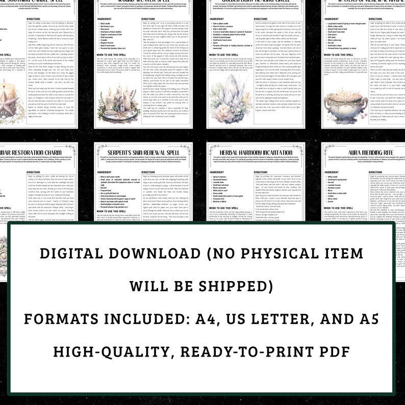 Printable Healing Spells | Witchcraft Rituals Grimoire PDF | Instant ...