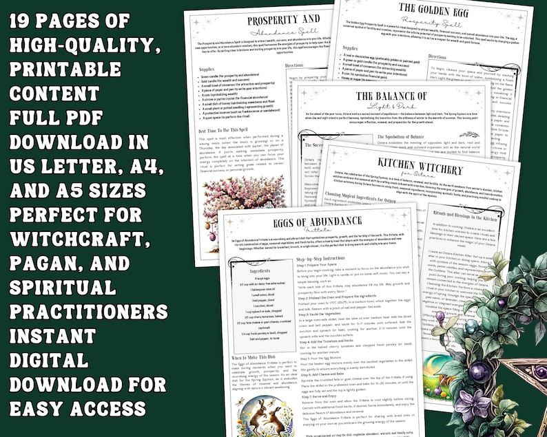 Ostara Grimoire | Spring Equinox Rituals, Spells (PDF Digital Download ...
