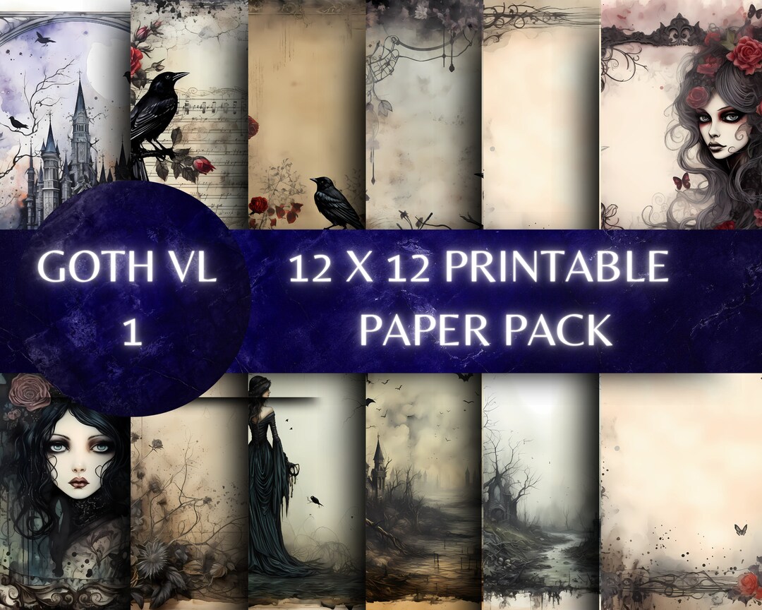 Gothic Theme Printable Paper Pack 12 PDF Pages A4 Size - Etsy