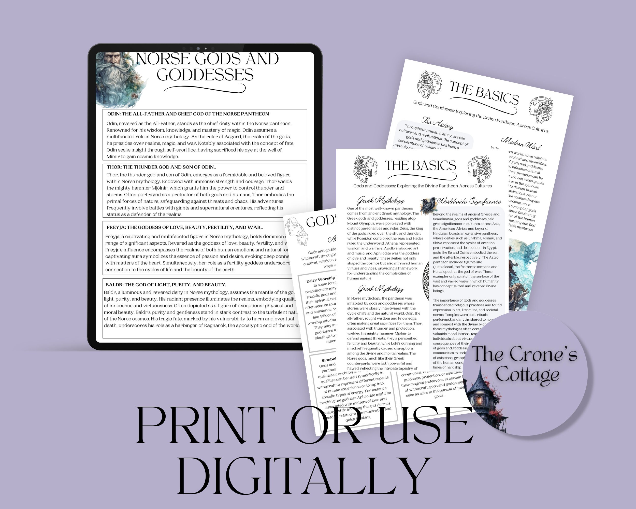 Gods and Goddesses Quick Guide Printable Grimoire Pages - Etsy Australia