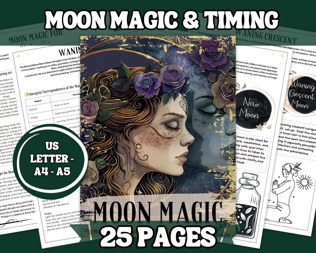 Moon Magic & Timing Printable Grimoire Pack | 25 Pages | Digital ...
