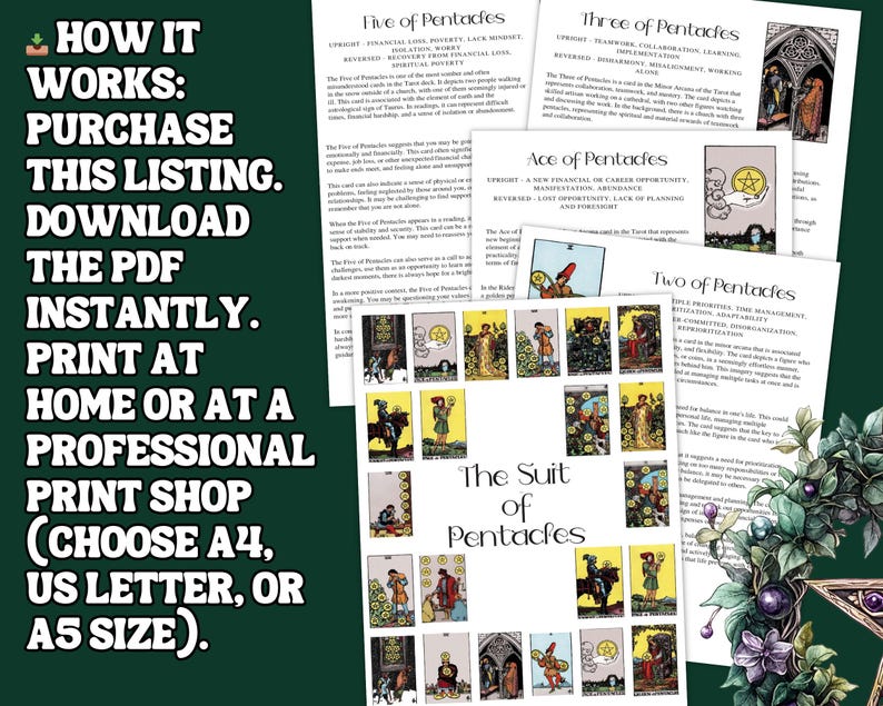 Beginner Tarot Guidebook | Card Meanings & Spreads (PDF) - Etsy