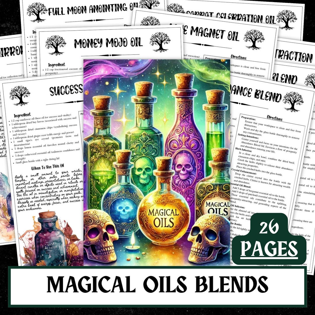 Magical Oil Blend Recipes | Witchcraft Grimoire Pages (PDF) - Etsy