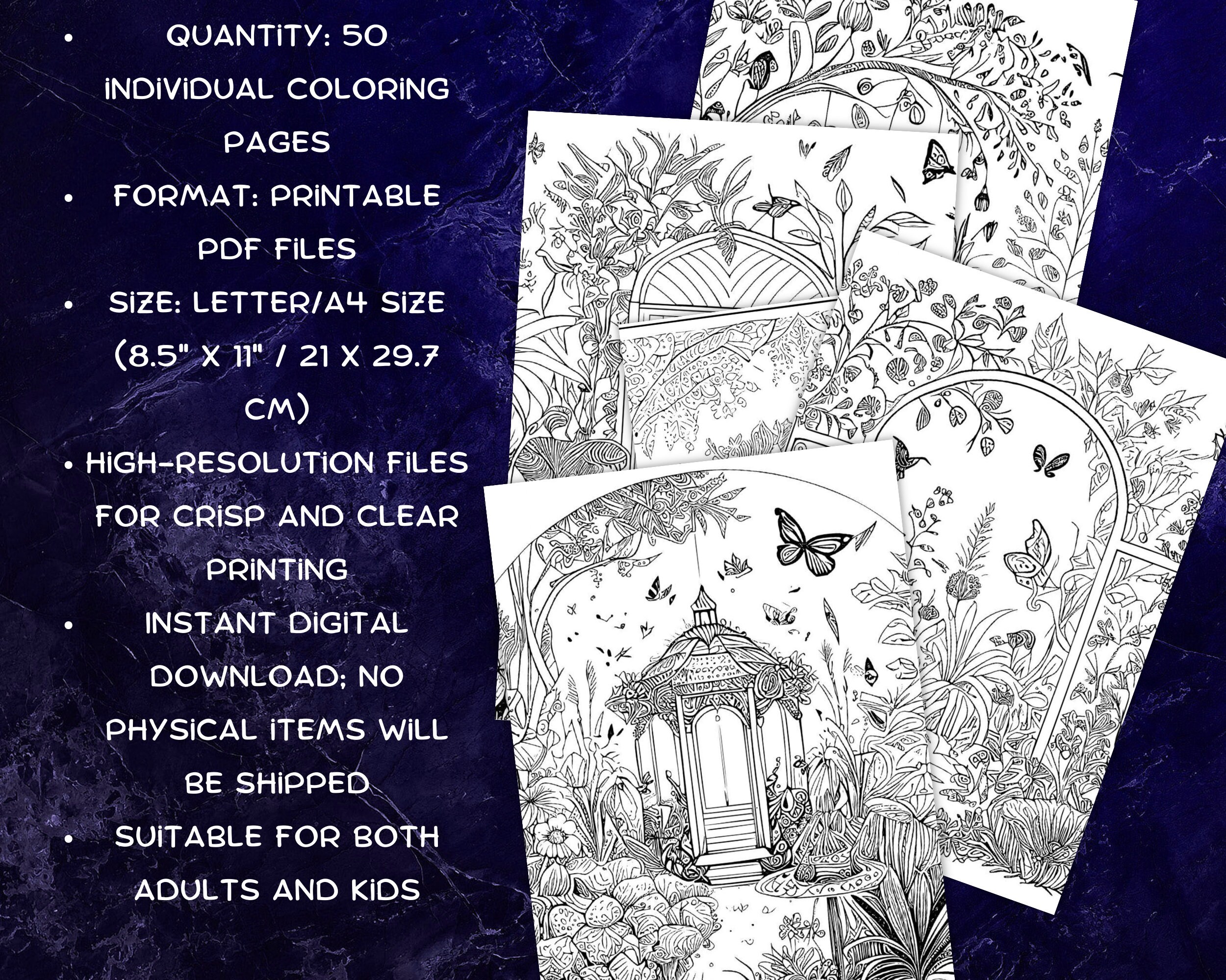Magical Garden Coloring Pages Printable 50 Pages Printable - Etsy