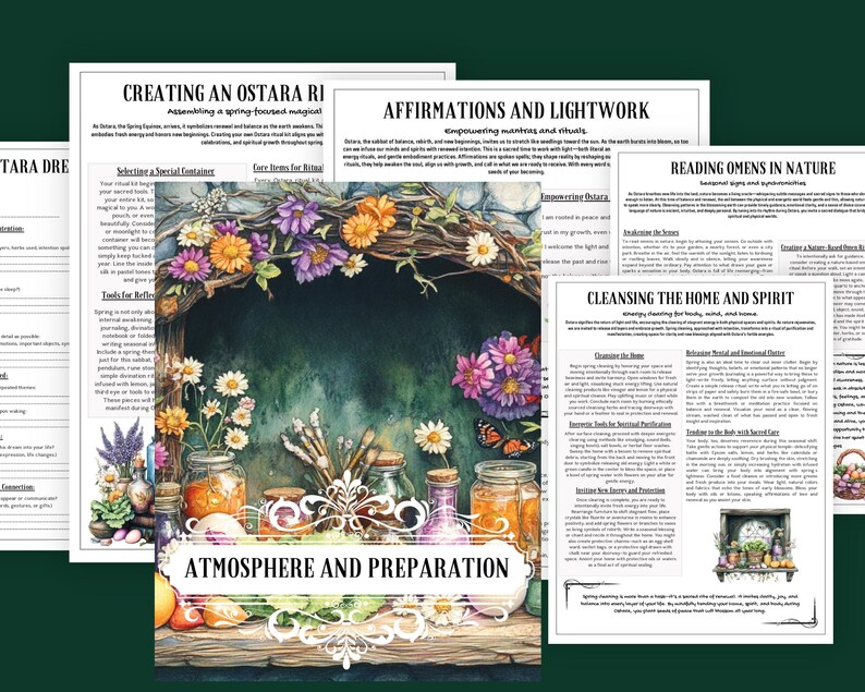 Ostara Grimoire Printable | Spring Equinox Witchcraft Guide (PDF) - Etsy