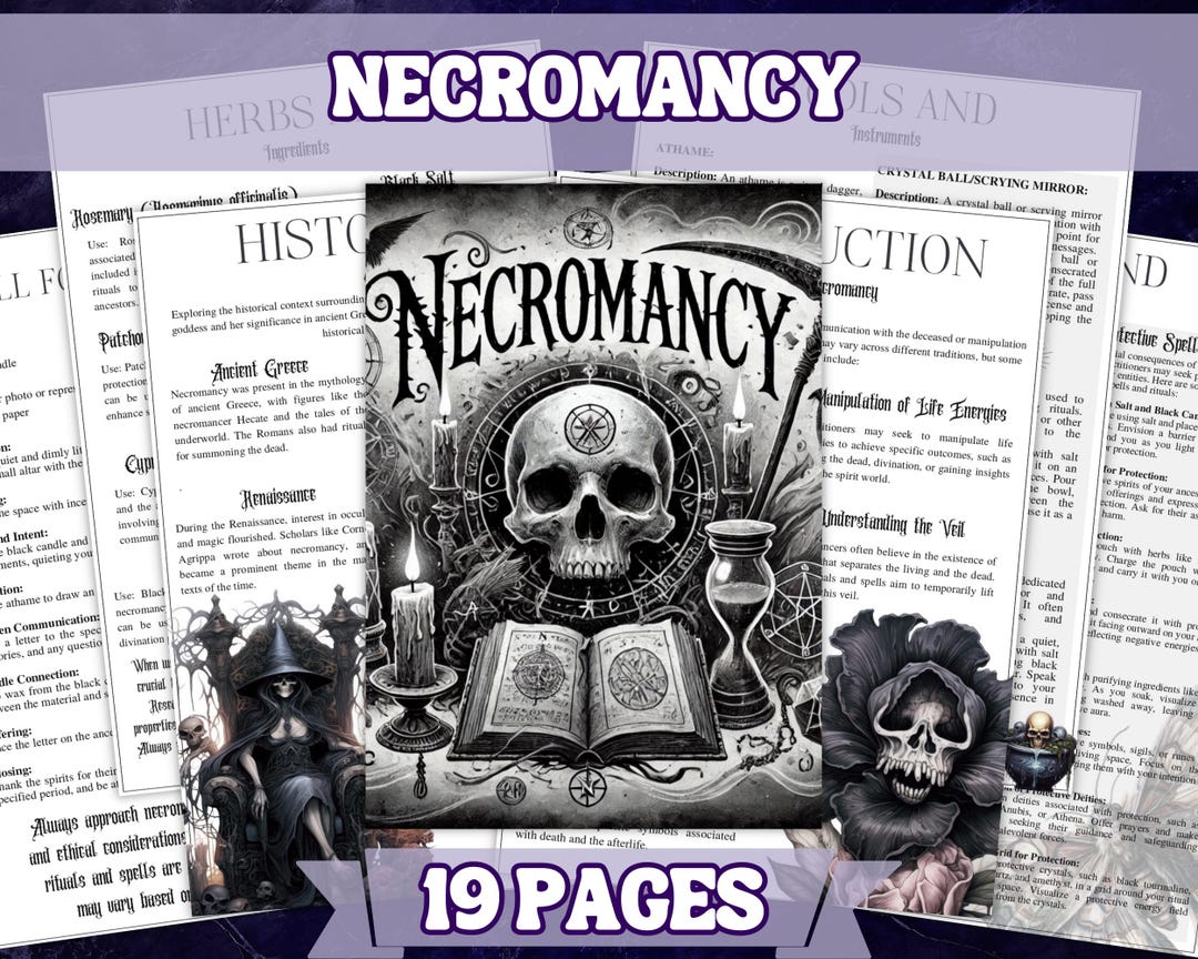 Printable Necromancy Grimoire Set A4, 17 Pages With 2 Notes Pages ...