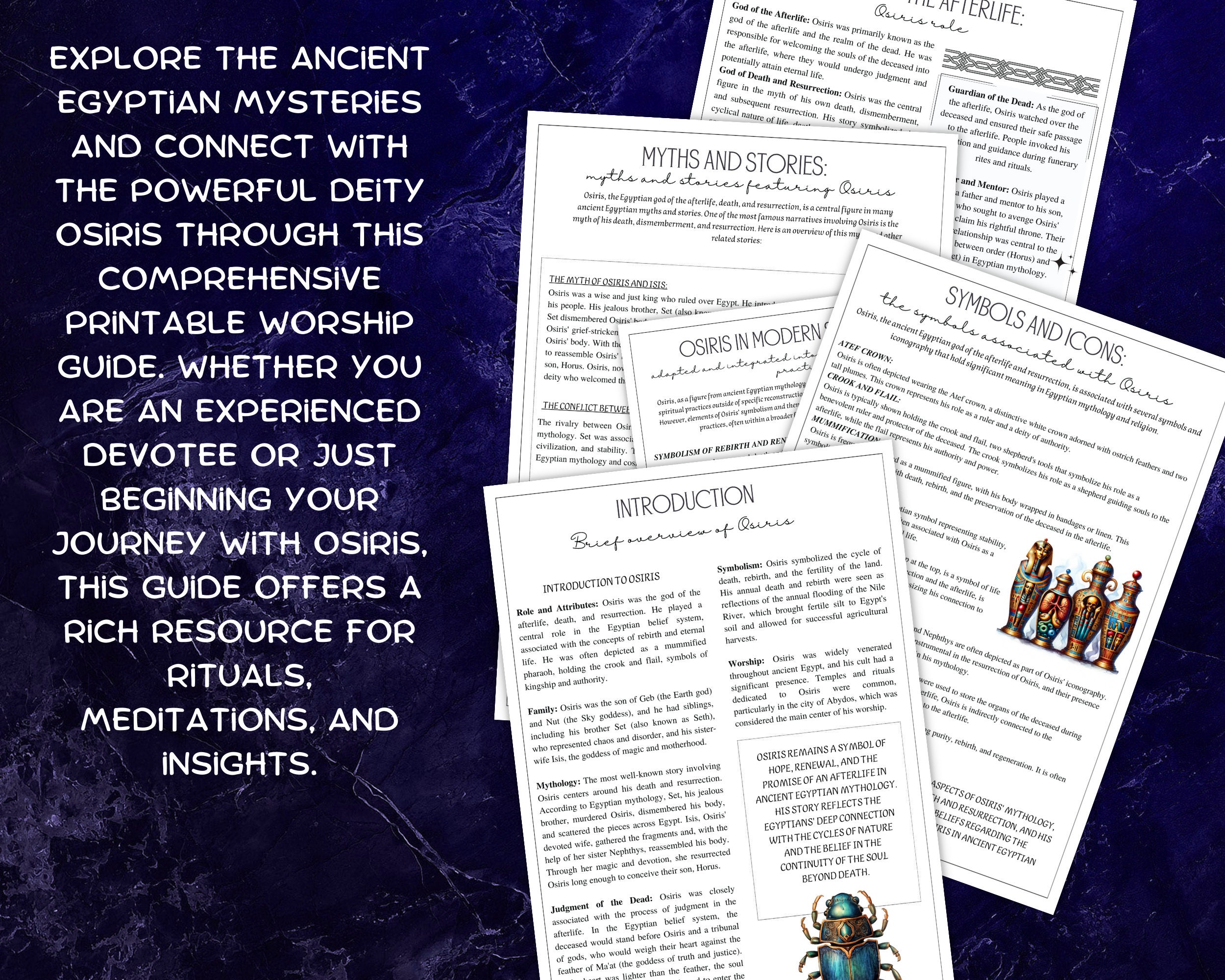 Osiris Worship Guide Printable PDF 20 Pages A4 Size , Printable Grimoire and Book of Shadow ...