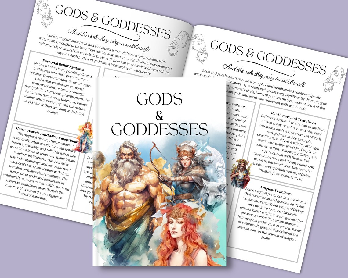 Gods and Goddesses Quick Guide Printable Grimoire Pages - Etsy Australia