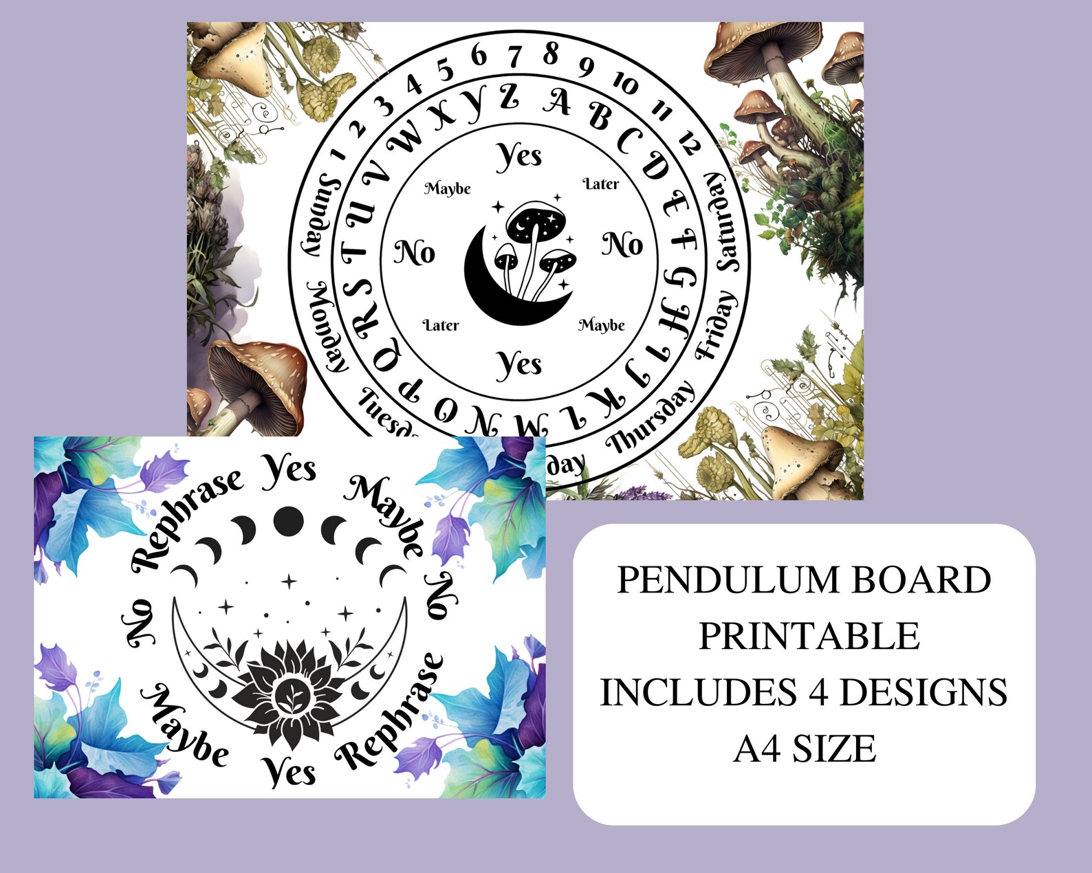 Printable Pendulum Boards , Printable Grimoire Pages - Etsy