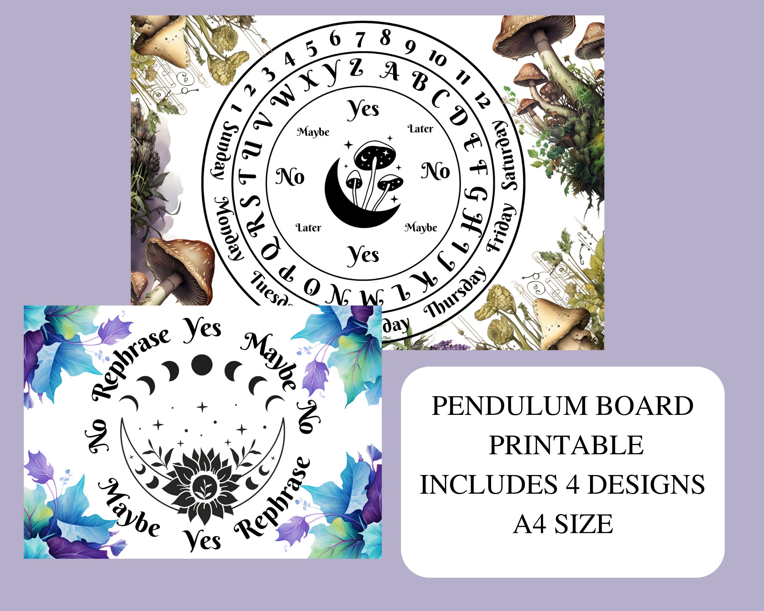 Printable Pendulum Boards , Printable Grimoire Pages - Etsy