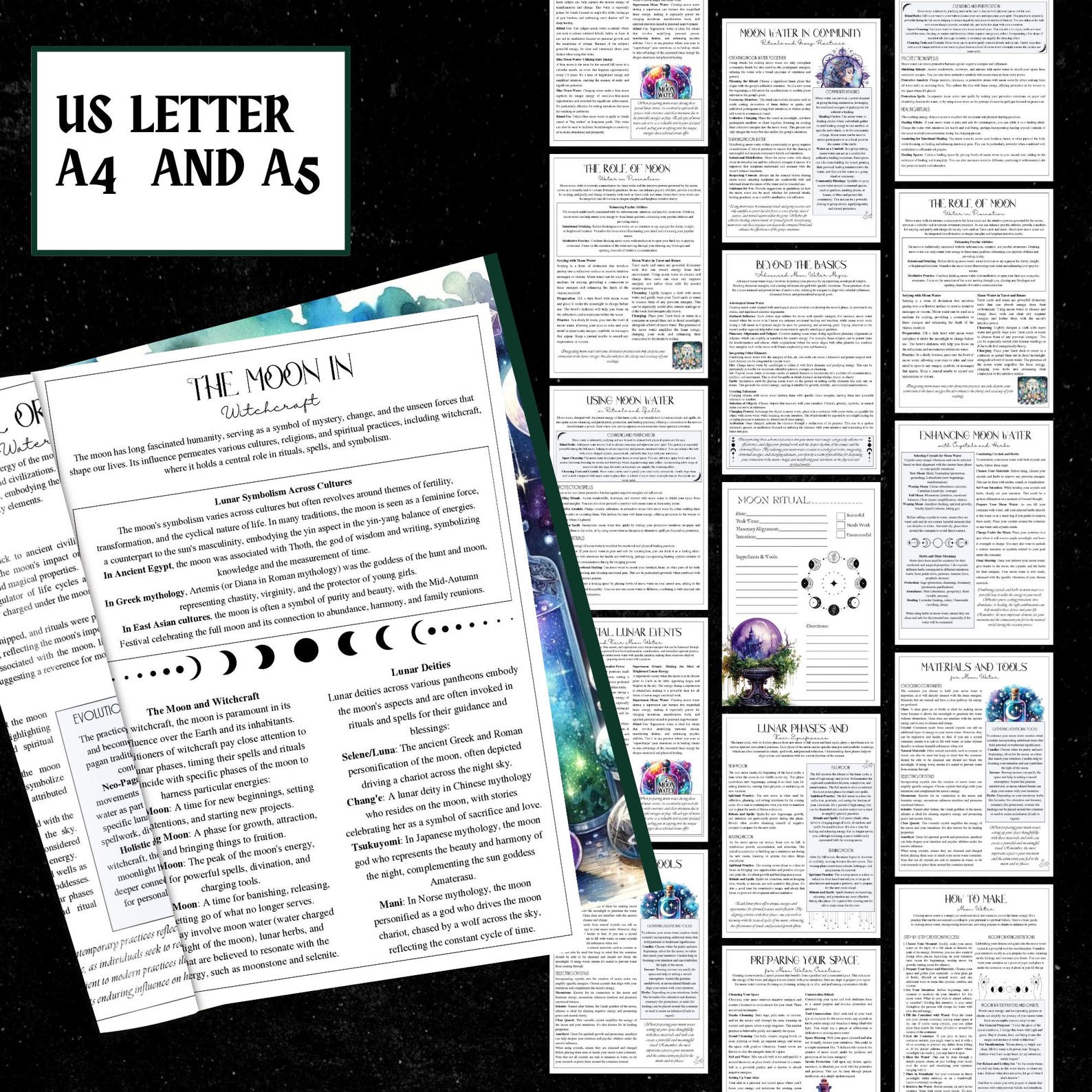 Moon Water Magic Guide | Lunar Rituals Workbook (digital Download) - Etsy