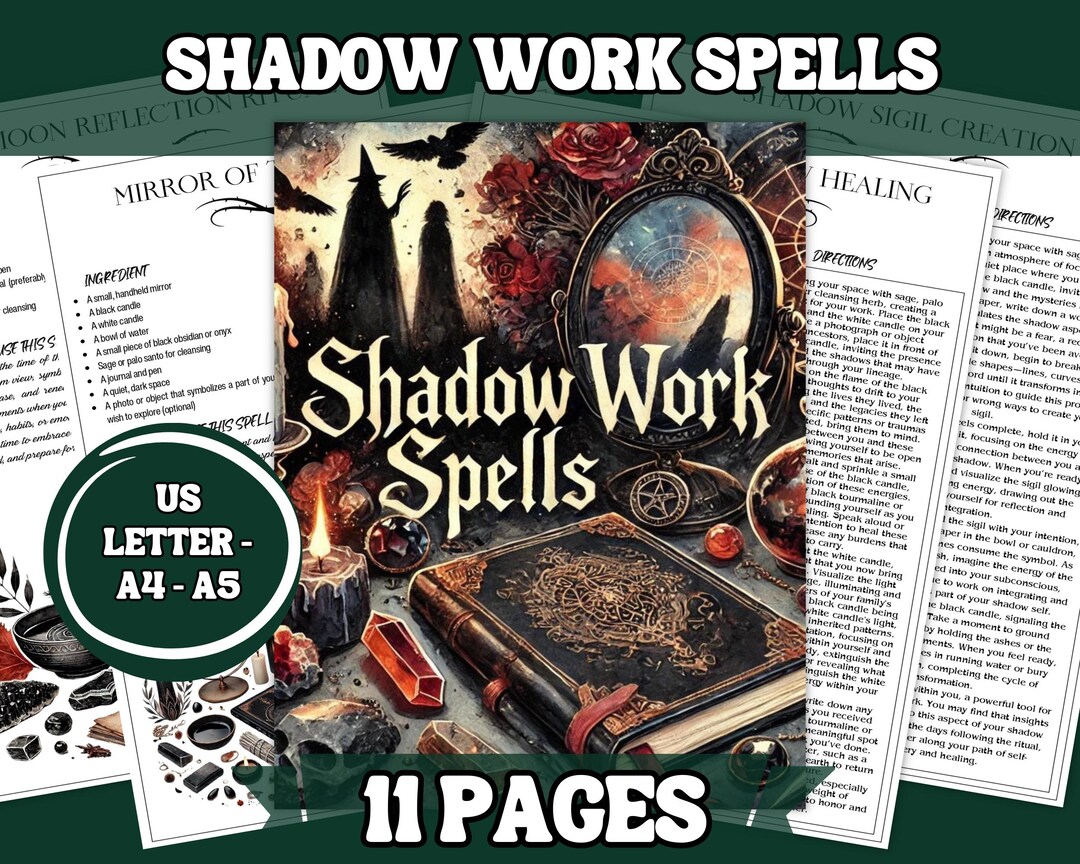 Printable Shadow Work Spell Pack 11 Spells for Self-reflection and ...