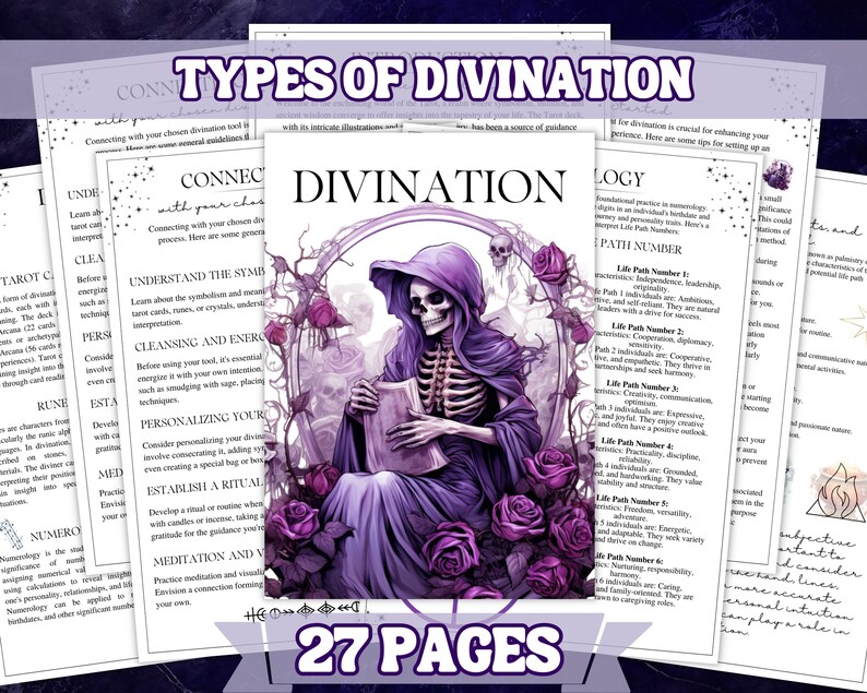 Types of Divination Printable Grimoire Set , Grimoire and Book of ...
