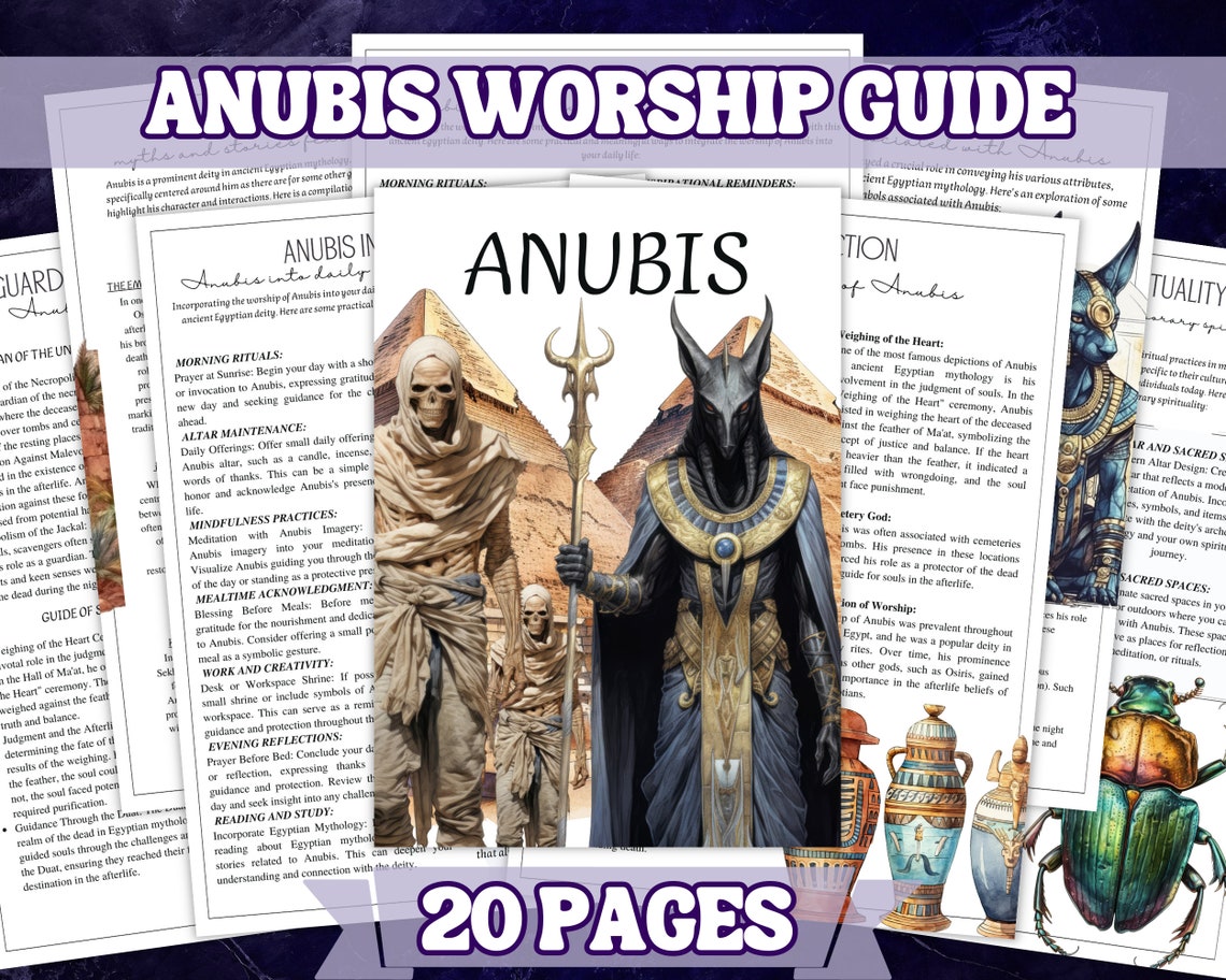 Anubis Worship Guide Printable PDF 20 Pages A4 Size , Printable Grimoire and Book of Shadow ...