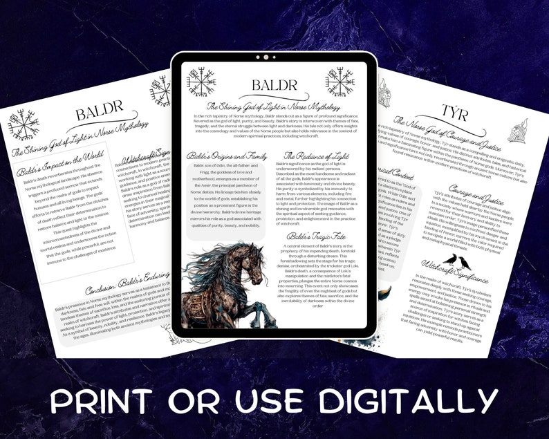 Norse Mythology Guide , Printable Grimoire Pages , Book of Shadow Pages ...