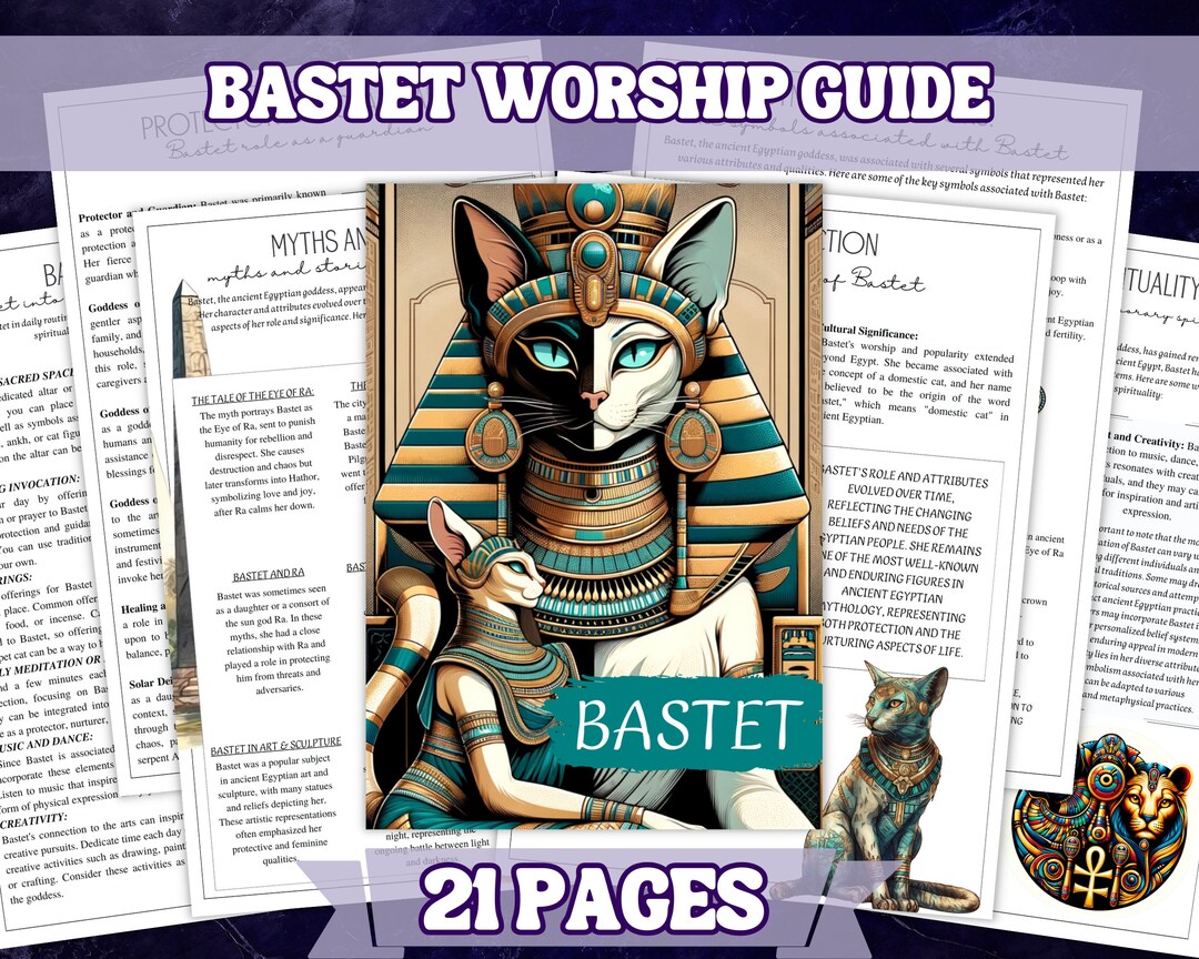 Bastet Worship Guide Printable PDF (21 Pages) A4 Size , Printable Grimoire and Book of Shadow ...